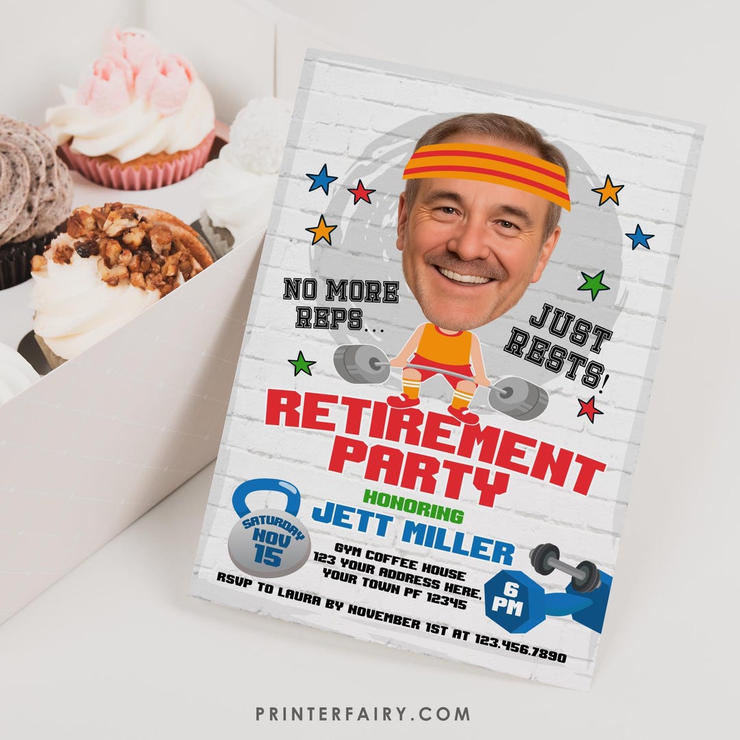 Fitness Gym Retirement Party Invitation Editable Template, Fun Retiring ...