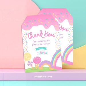 Candyland Thank You Tags Template, Sweets Party Favors, Ice Cream Favor ...