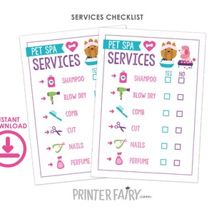 NEW! Dogs, Pet Spa Sign & Checklist, Puppy Adoption Party, Dog Birthday ...