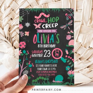 Bugs Birthday Invitation, Insects Birthday Party, EDITABLE, Creepy ...