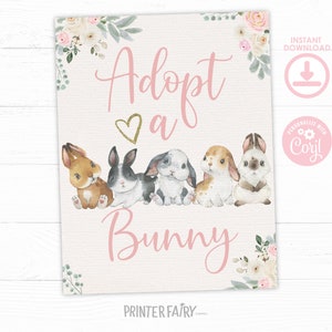 Bunny Adoption, EDITABLE, Bunny Adoption Certificate, Bunny Adoption ...