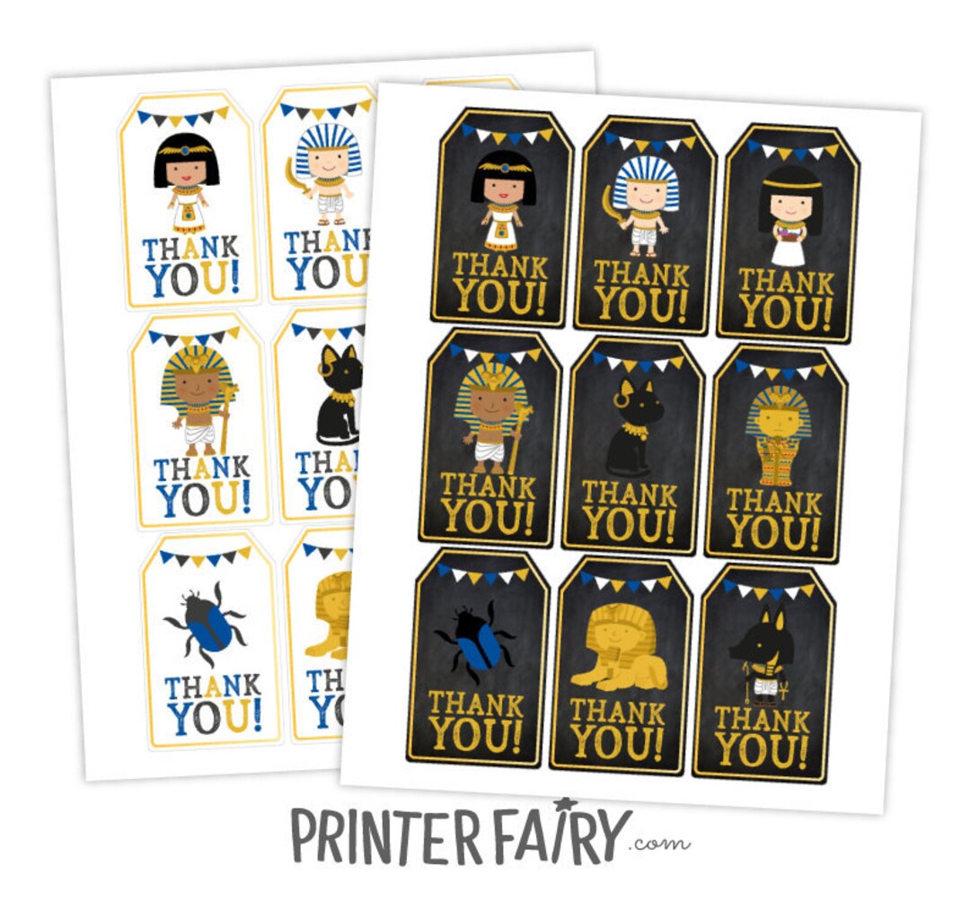 Egypt Thank You Tags, Egyptian Birthday Party, Adventure Birthday Party ...