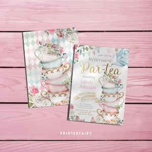 Time for Tea Retirement Party, Surprise Retirement Party Tea Invitation ...