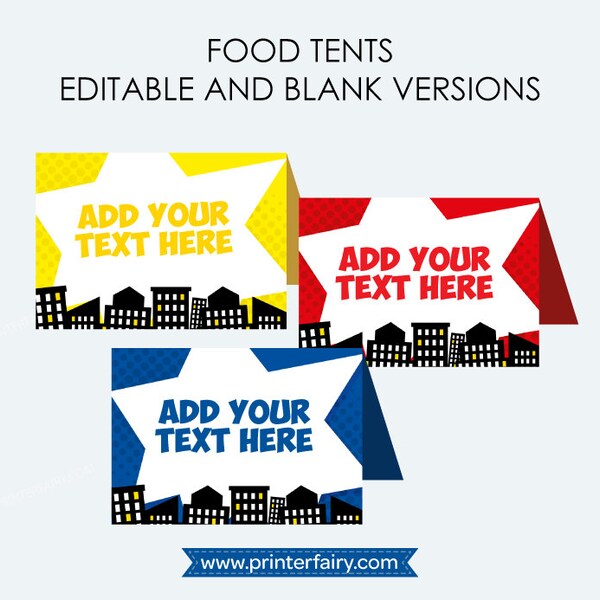 Superhero Food Labels - Etsy