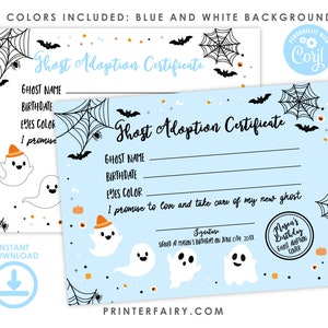 Ghost Adoption Center Sign and Certificate EDITABLE Ghost Adoption ...