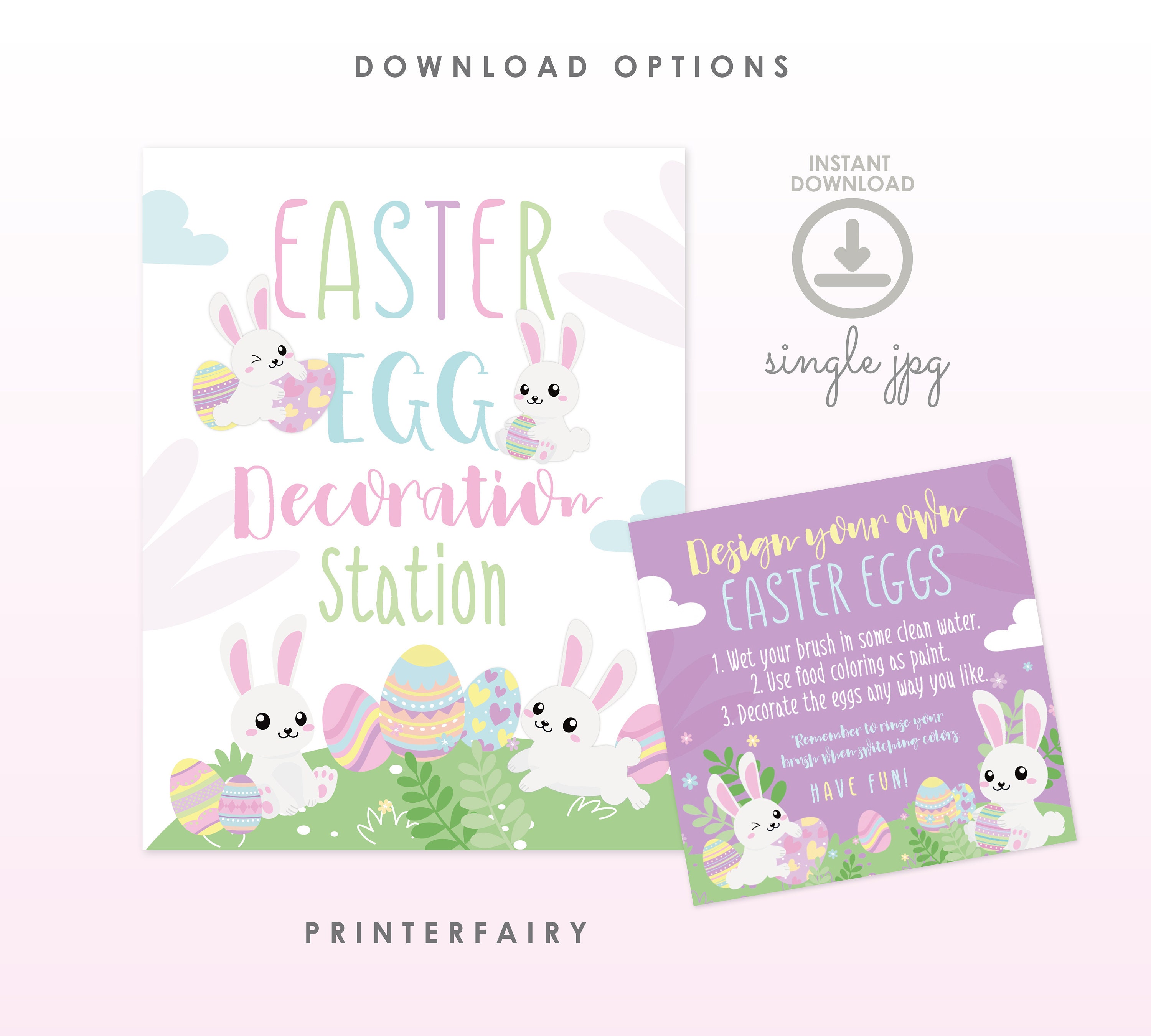 Easter Egg Decoration Party Printable Bundle With Editable Sign and ...