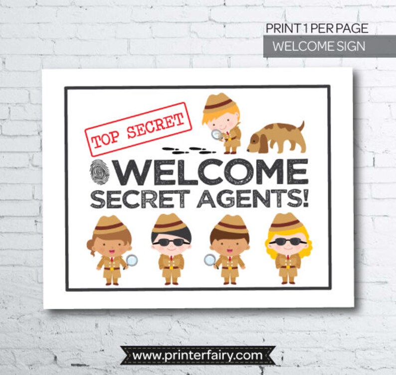 Secret Agent Welcome Sign, Spy Party Decor (digital File) - Etsy