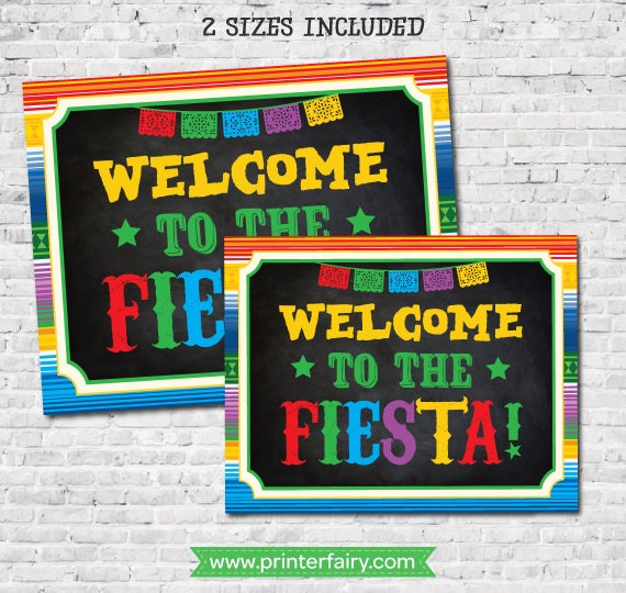 Fiesta Sign Package Mexican Birthday Party Decorations | Etsy