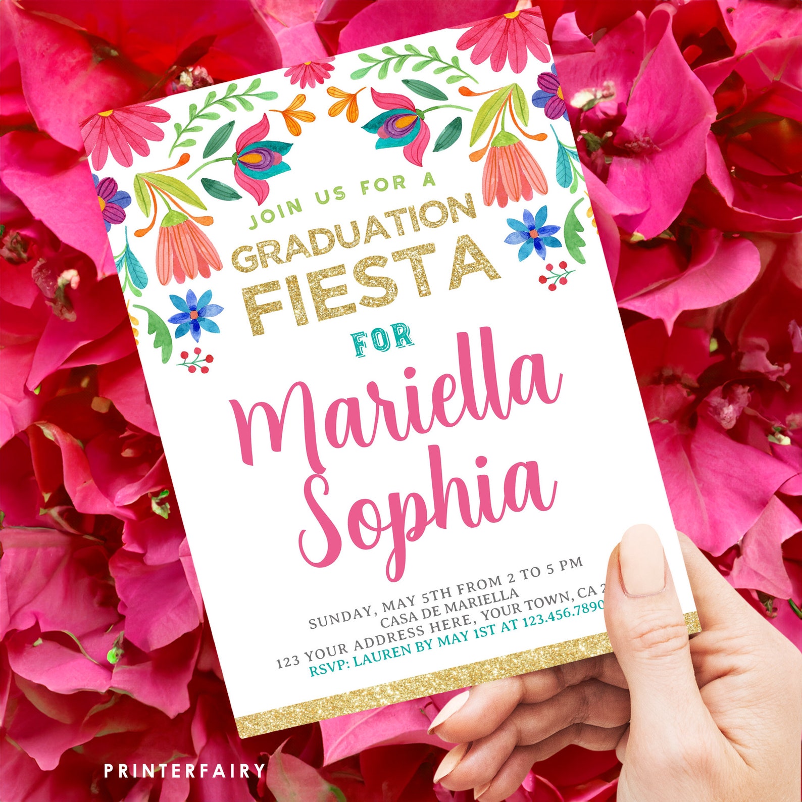Graduation Party Invite, Editable Mexican Theme Fiesta, Cinco De Mayo ...
