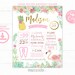 Flamingo First Birthday Board, EDITABLE, Pineapple 1st Birthday Sign ...