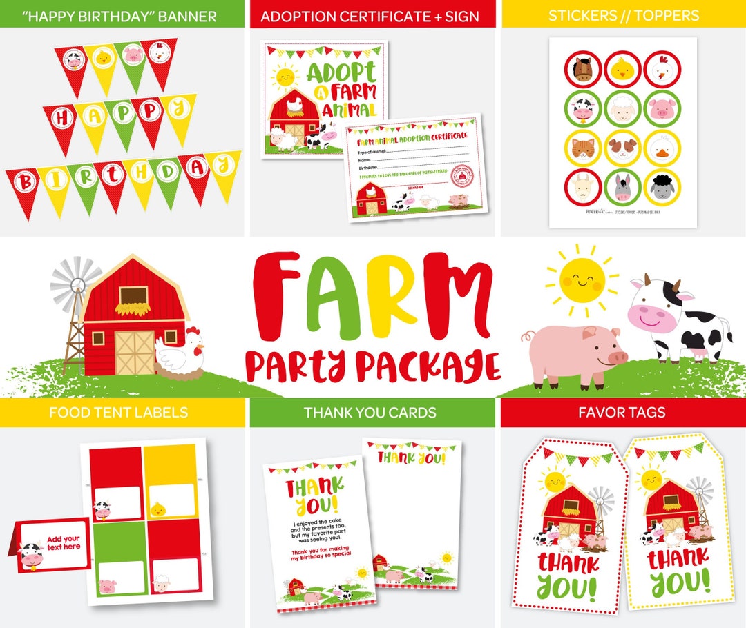 Farm Birthday Decorations, Farm Birthday Party, Barnyard Party ...