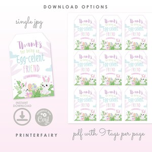 Eggcellent Easter Printable Tag, Easter Printable Gift Tags, Editable ...