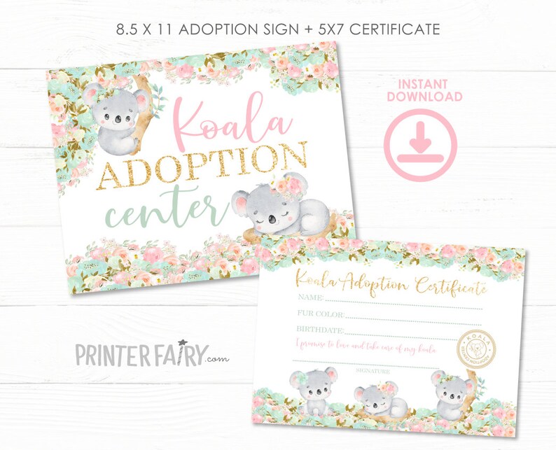 Koala Birthday Party Adopt a Koala Koala Party Games Pet - Etsy