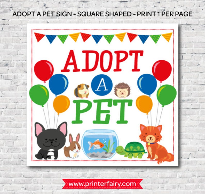 Pet Adoption Center Sign Pet Adoption Certificate Pet - Etsy