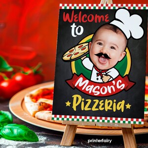 Pizza Party Welcome Sign Personalized With Photo for Any Age, Trattoria ...