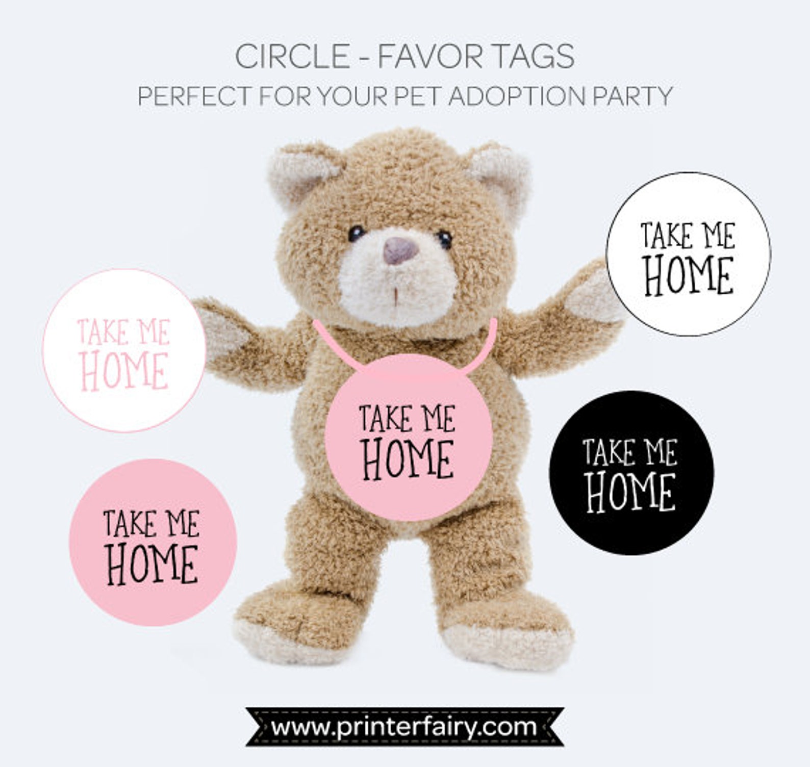 Kitten Favor Tags Take me Home Tags Kitty Cat Birthday | Etsy