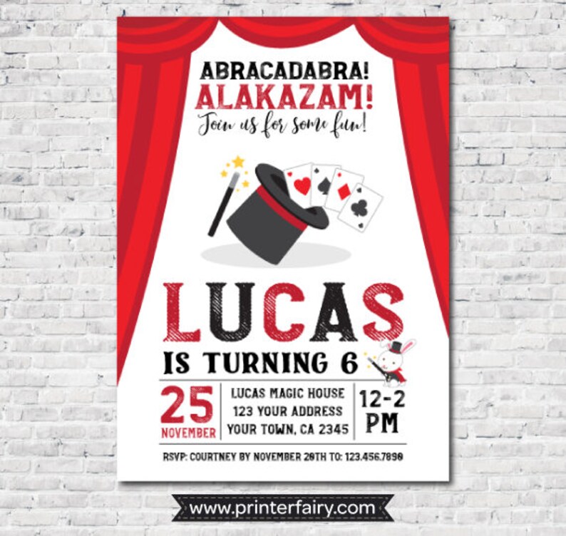 Magic Show Party Invitation Magician Birthday Party Magic - Etsy