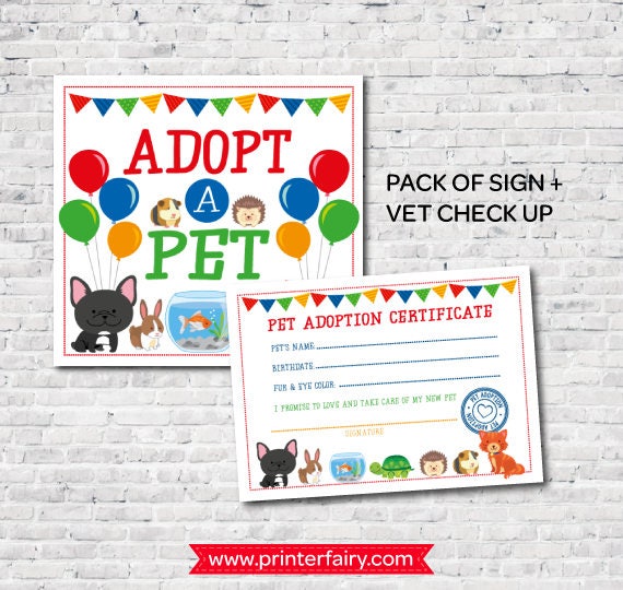 Pet adoption center sign, Pet adoption certificate, Pet Adoption ...