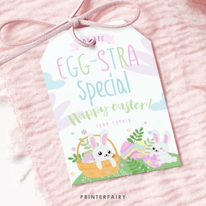 Eggstra Special Easter Printable Tag, Easter Gift Tags, Editable Easter ...