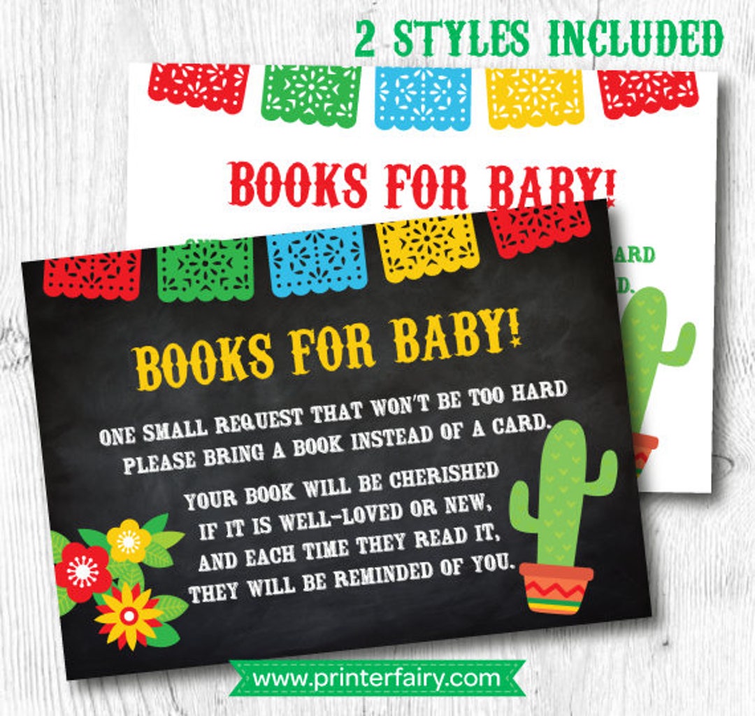 Fiesta Baby Shower, Fiesta Books for Baby Insert, DIGITAL, INSTANT ...