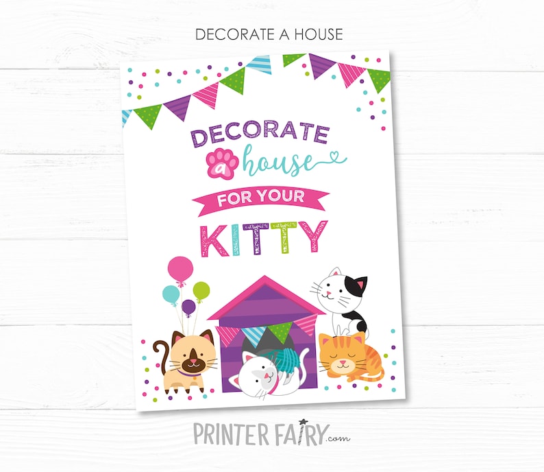 Kitty Cat Adoption Party Games Adopt a Kitty Party Cat - Etsy