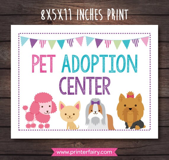 Pet Adoption Center Sign Instant Download | Etsy