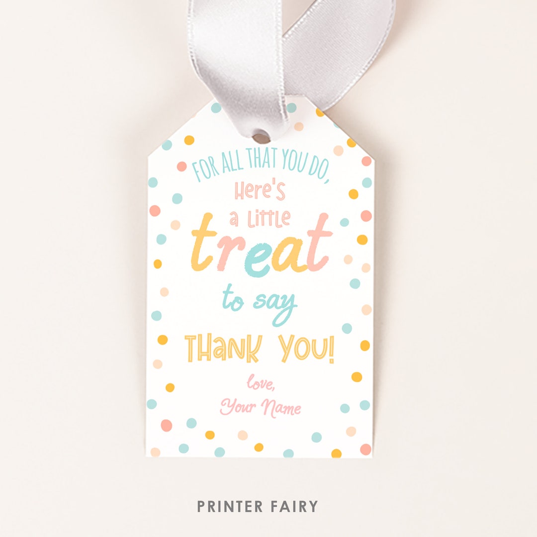 Editable Gift Tag for School Appreciation Gifts, Printable Label ...