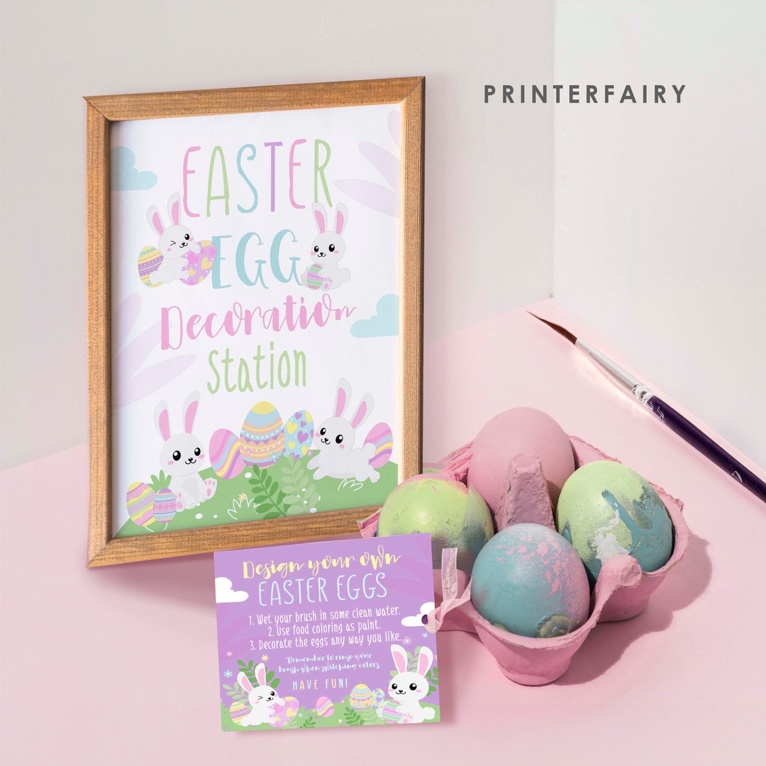 Easter Egg Decoration Party Printable Bundle With Editable Sign and ...