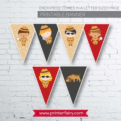 Secret Agent Banner Detective Birthday Party Spy Party - Etsy
