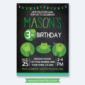 Frog Birthday Invitation, Any Age, Pond Invitation, Animal Birthday ...