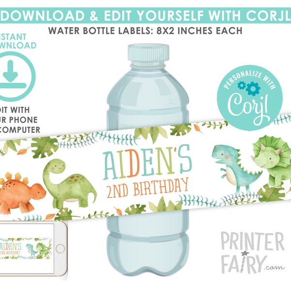 Dinosaur Labels - Etsy