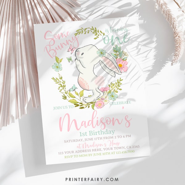 Bunny Invitation - Etsy