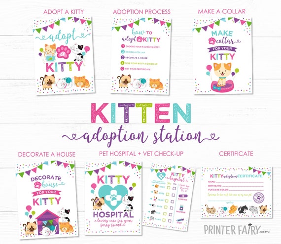 Kitty Cat Adoption Party Games, Adopt a Kitty Party, Cat Adoption ...