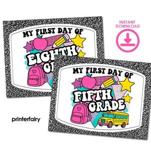 First Day of School Printable Signs BUNDLE of 38 Signs From Nursery to ...