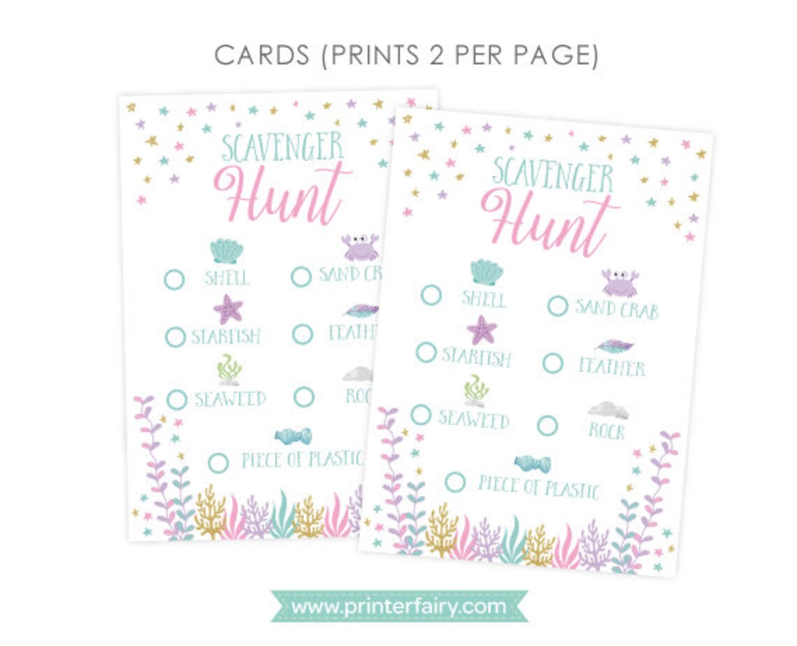 Mermaid Game Scavenger Hunt Under the Sea Party Summer | Etsy