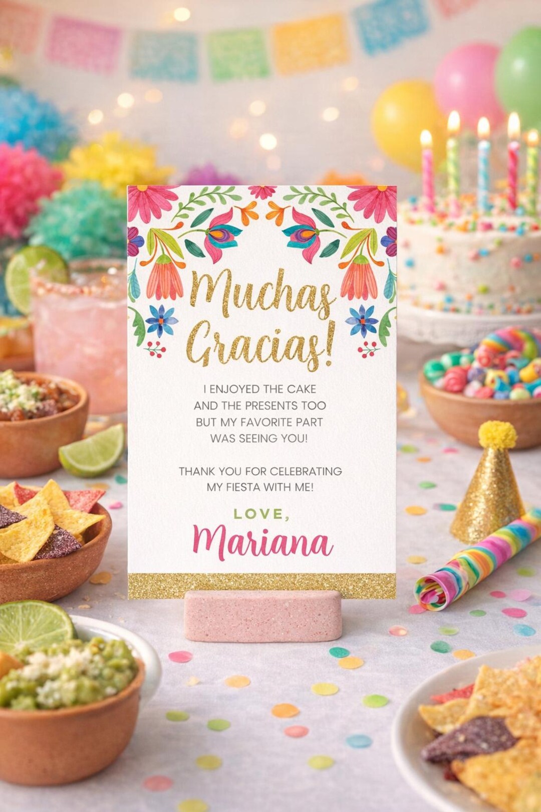 Mexican Fiesta Thank You Cards EDITABLE Template, INSTANT DOWNLOAD - Etsy