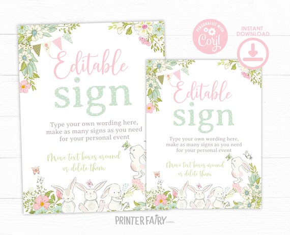 Some Bunny Editable Sign, Bunny Welcome Sign, Spring Sign, Some Bunny ...