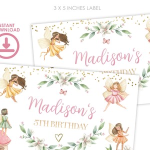 Editable Fairy Party Gable Box Labels, Whimsical Fairy Fall Birthday ...