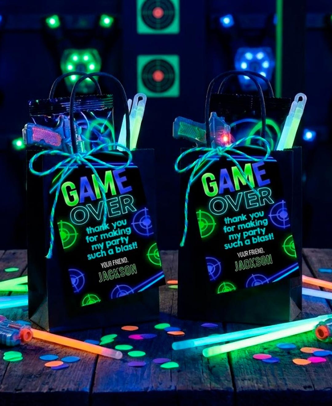 Laser Tag Birthday Party Favor Tags Editable Template, Instant Download ...