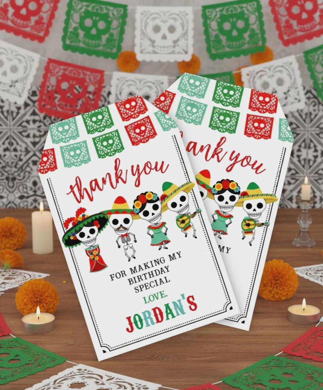 Day of the Dead Favor Tags, Dia De Los Muertos Thank You Tags, Dia De ...