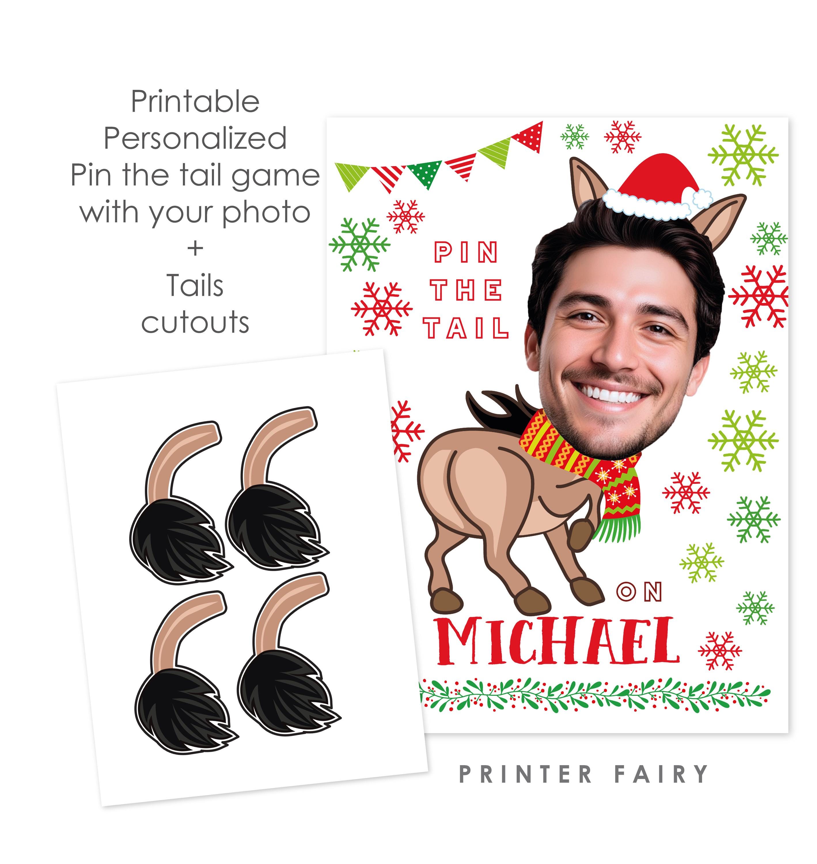 Pin the Tail on the Donkey Christmas Party Game, Fun Personalized ...