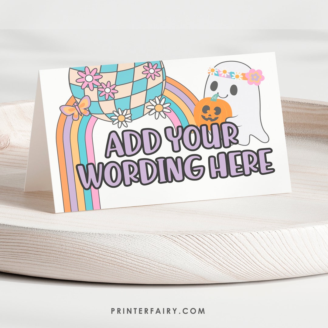 Editable Food Tents Groovy Ghost Food Table Signs: Spooky - Etsy