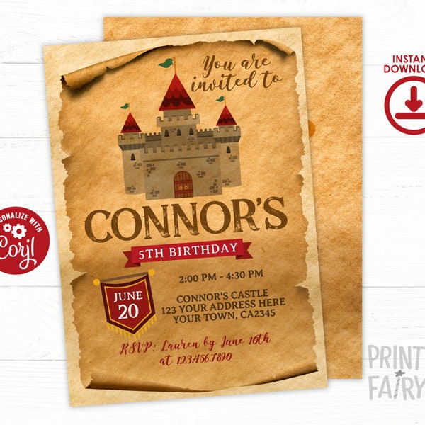 Castle Invitation - Etsy