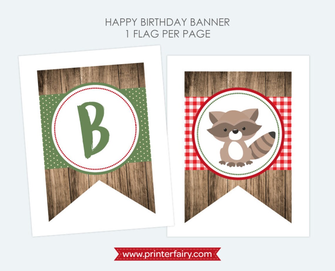 Woodland Printable Banner Forest Birthday Party Decor - Etsy