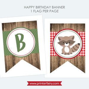 Woodland Printable Banner, Forest Birthday Party Decor, Printable ...