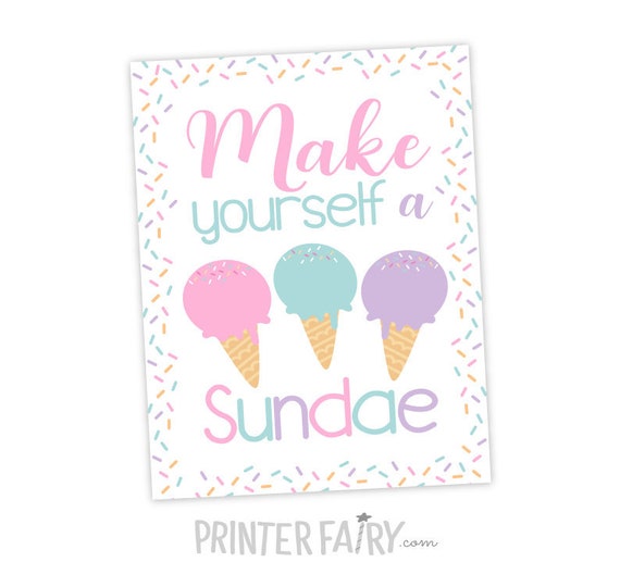 Ice Cream Sundae Bar Signs