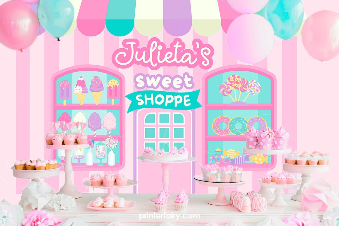 Candyland Ice Cream Personalized Backdrop in Any Size, Ice Cream ...