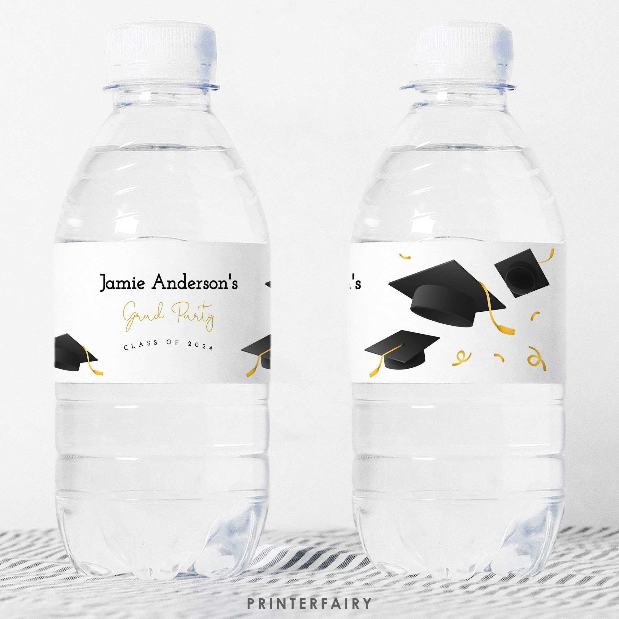 Graduation Party Water Bottle Label Editable Template, Instant Download ...