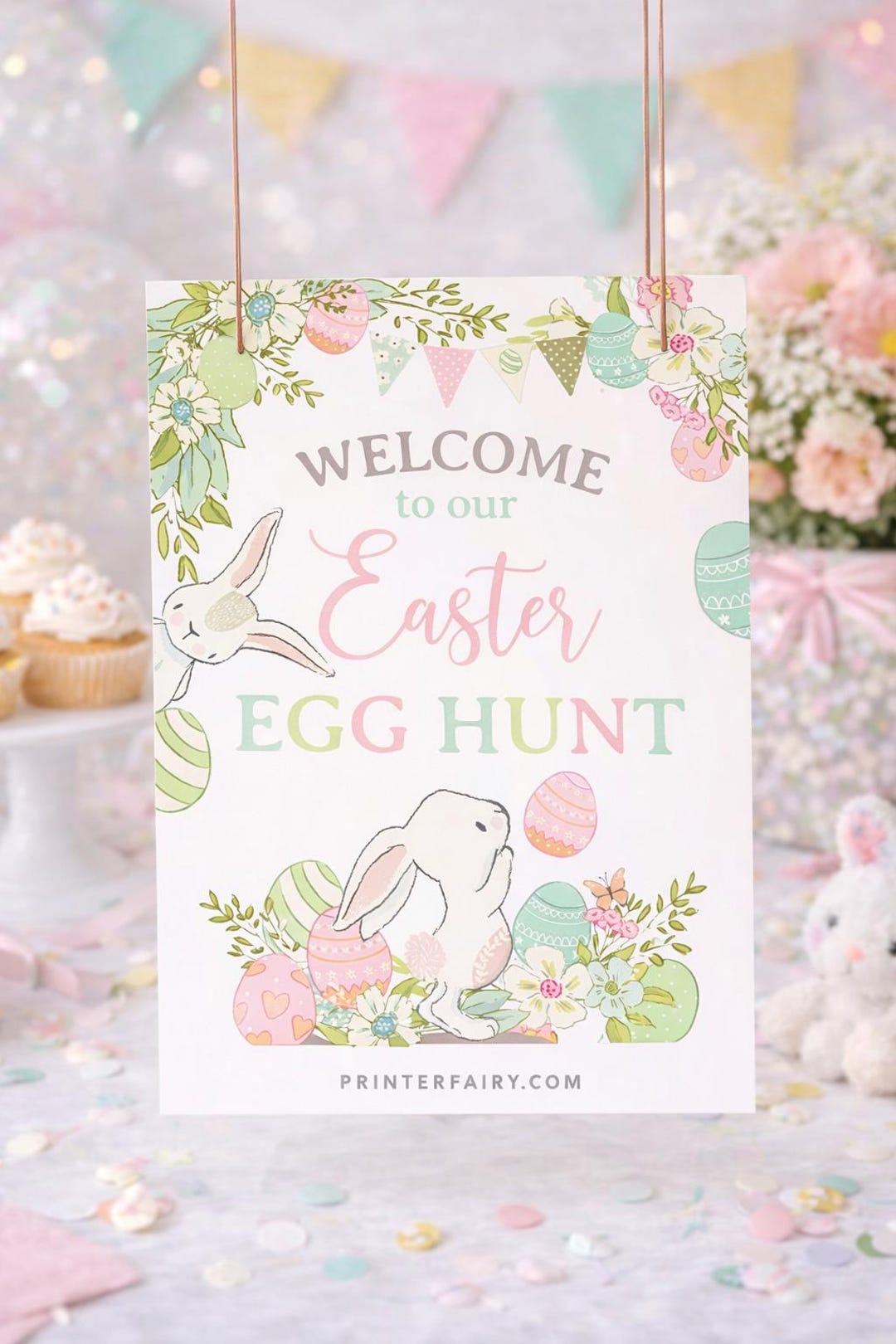 Easter Egg Hunt Welcome Sign Editable Template, Instant Download - Etsy