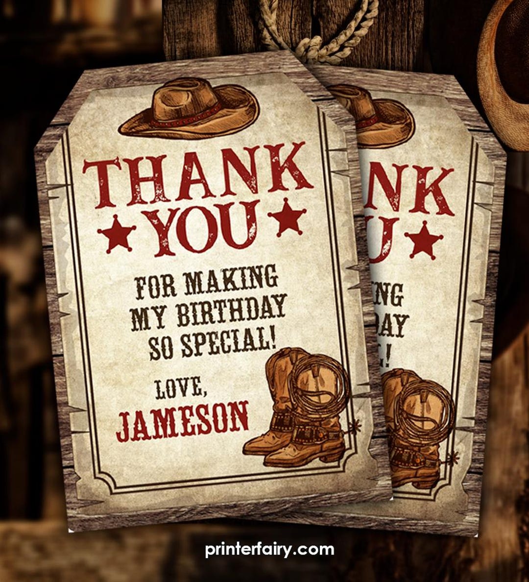 Western Birthday Favor Tags, EDITABLE Tags, Cowboy Birthday, Wild West ...